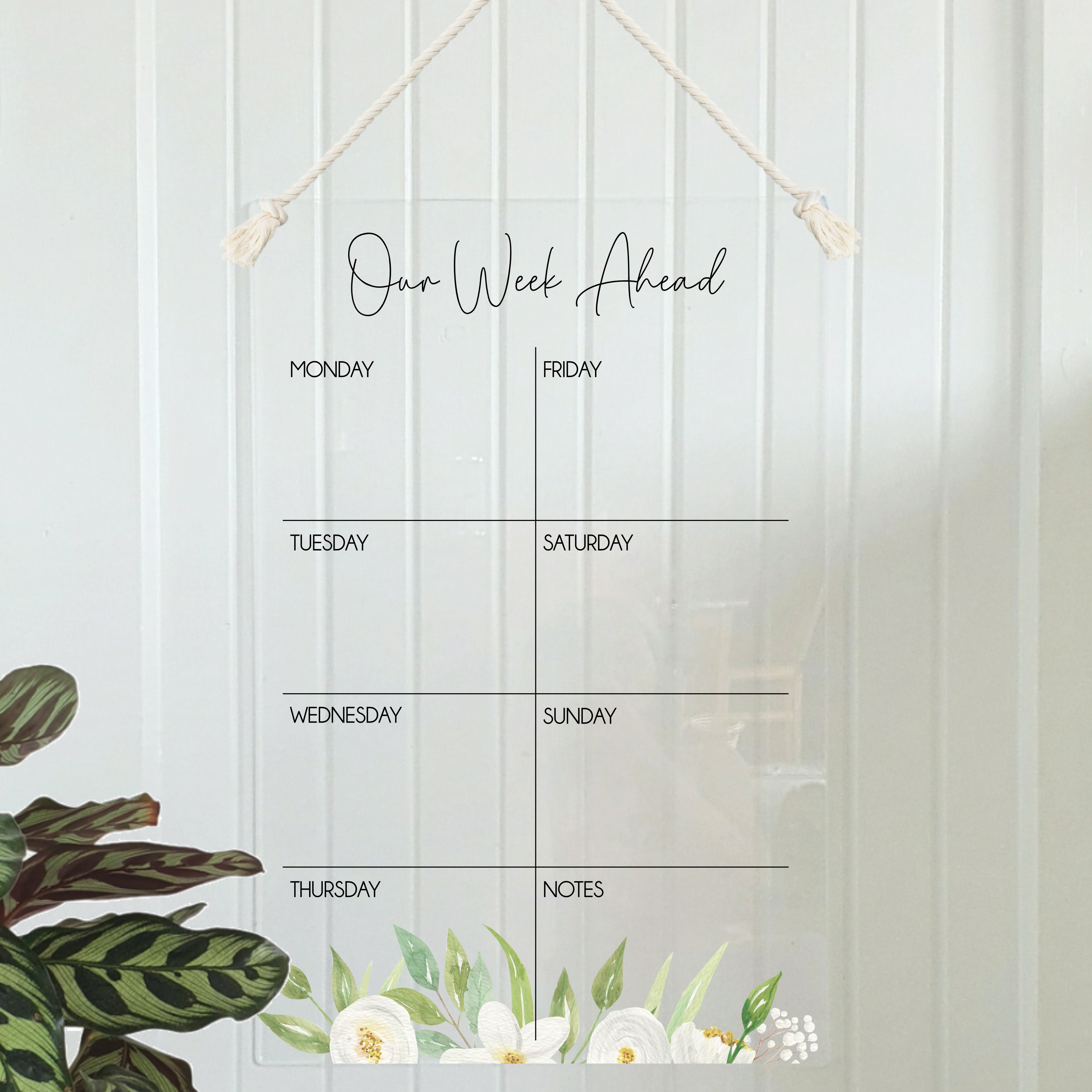 Wall Planner Layout 1 - White Florals – jellybeannz